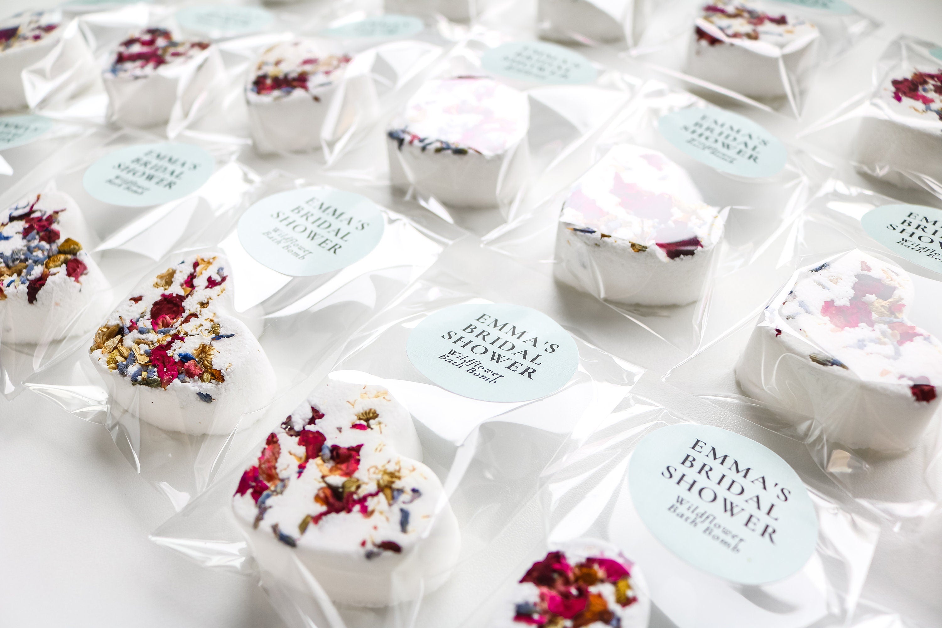 Personalized Wildflower Bath Bomb Favors, Baby Shower Favors, Bridal S