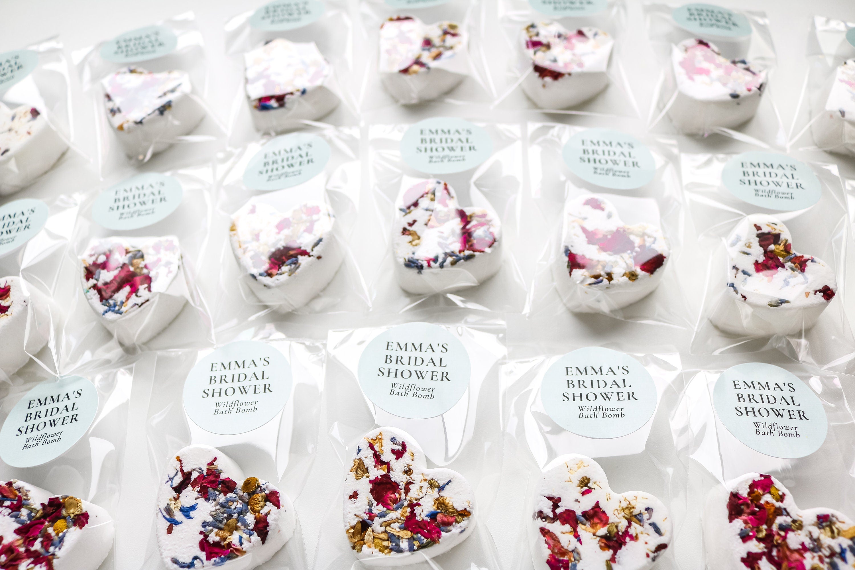 Personalized Wildflower Bath Bomb Favors, Baby Shower Favors, Bridal S