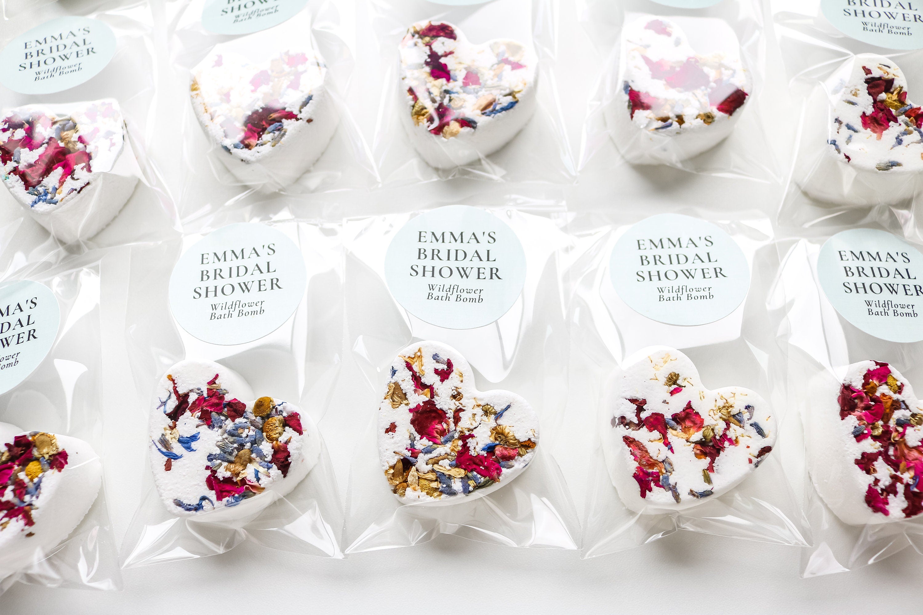 Personalized Wildflower Bath Bomb Favors, Baby Shower Favors, Bridal S
